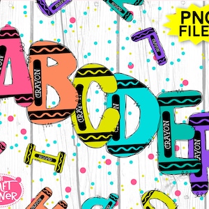 DIGITAL Crayon Alphabet / Crayon Letters / Crayon Font / Crayon PNG ...
