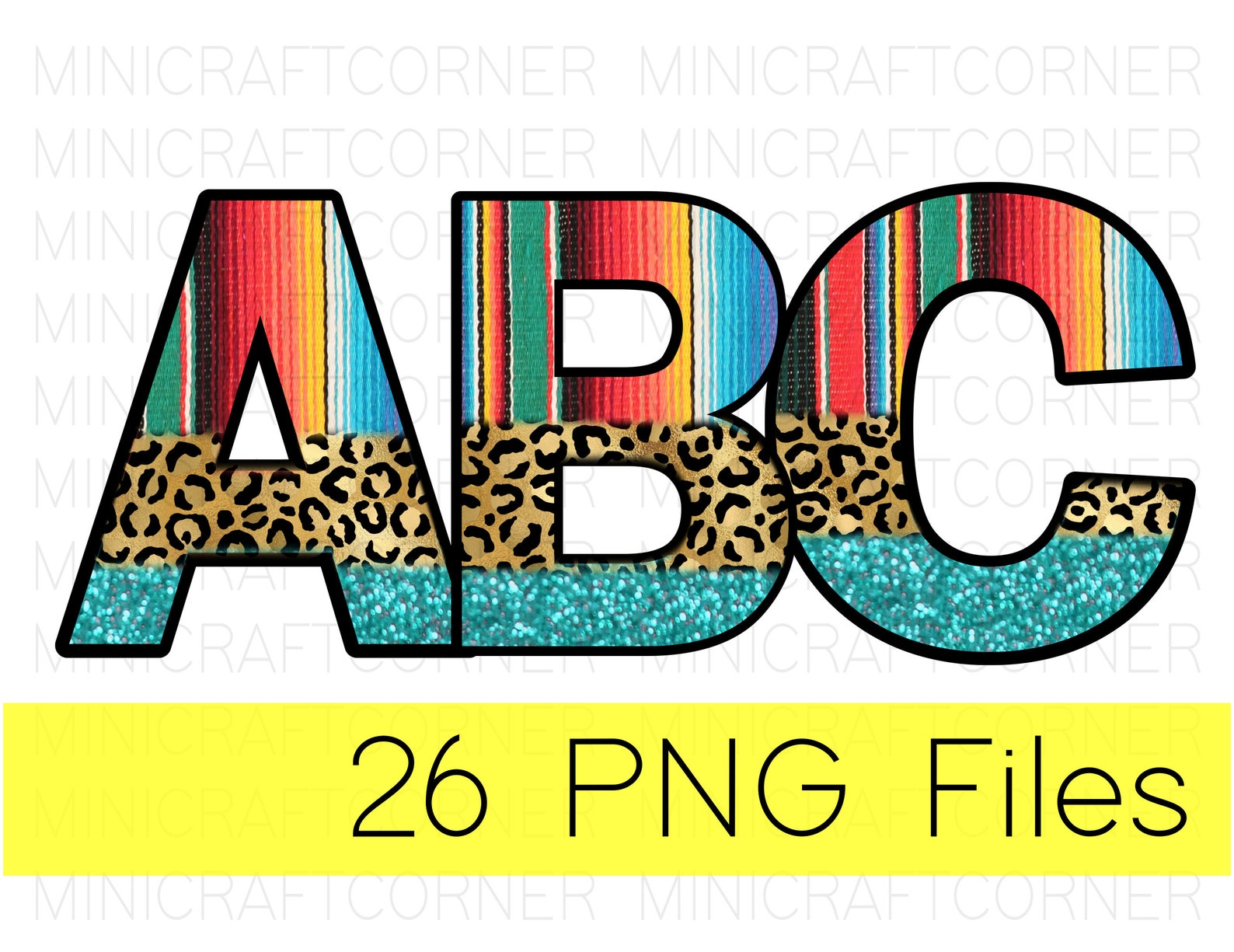 DIGITAL Serape Print Letters / Cheetah Letter PNG / Letters - Etsy
