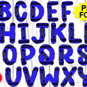 DIGITAL Crayon Alphabet / Crayon Letters / Crayon Font / Crayon PNG ...