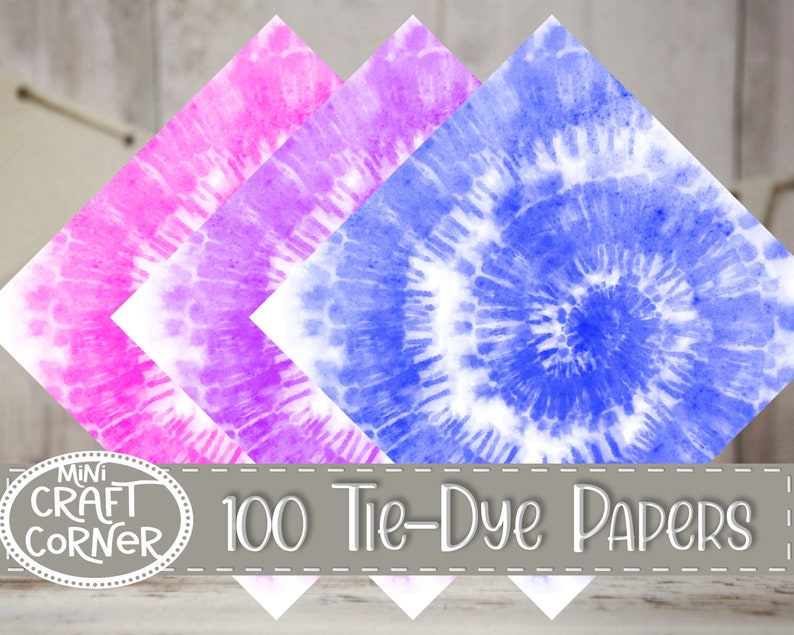 DIGITAL 100 Tie Dye Papers / Tie Dye Digital Paper / Colorful Tie-dye ...