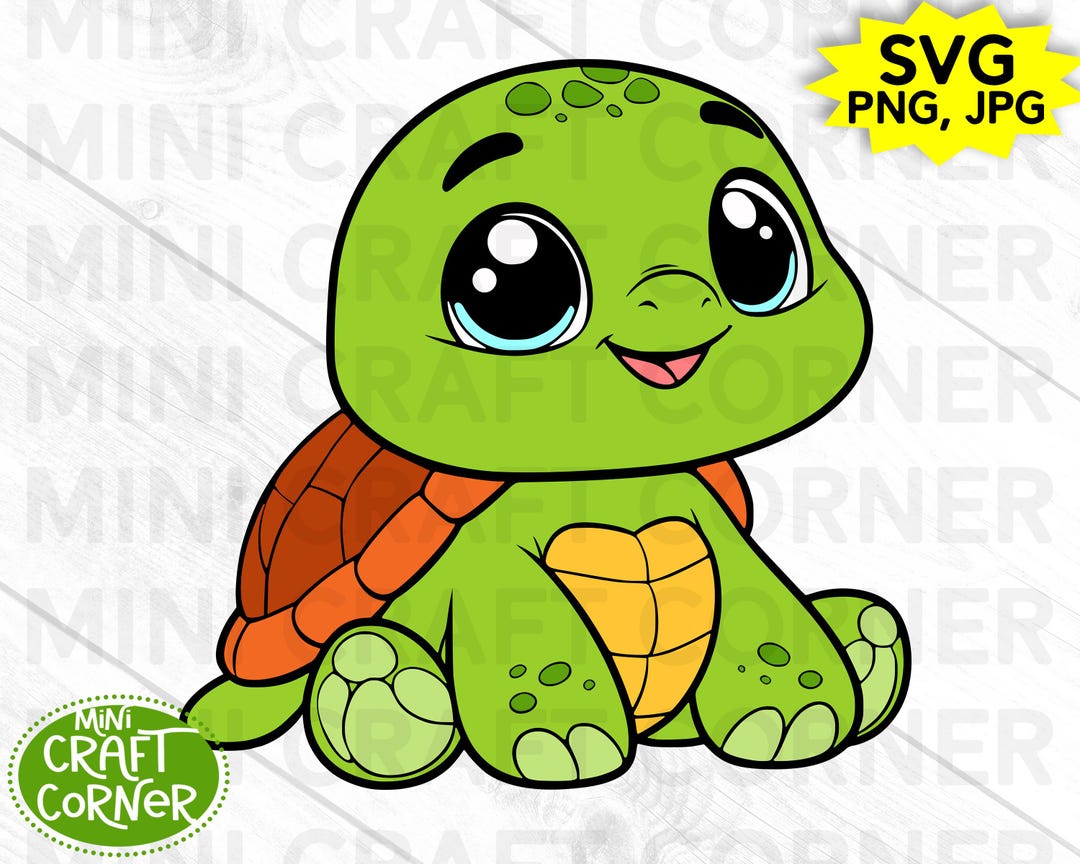 DIGITAL Turtle Clipart / Turtle Sitting / Cute Turtle Clipart / Baby ...