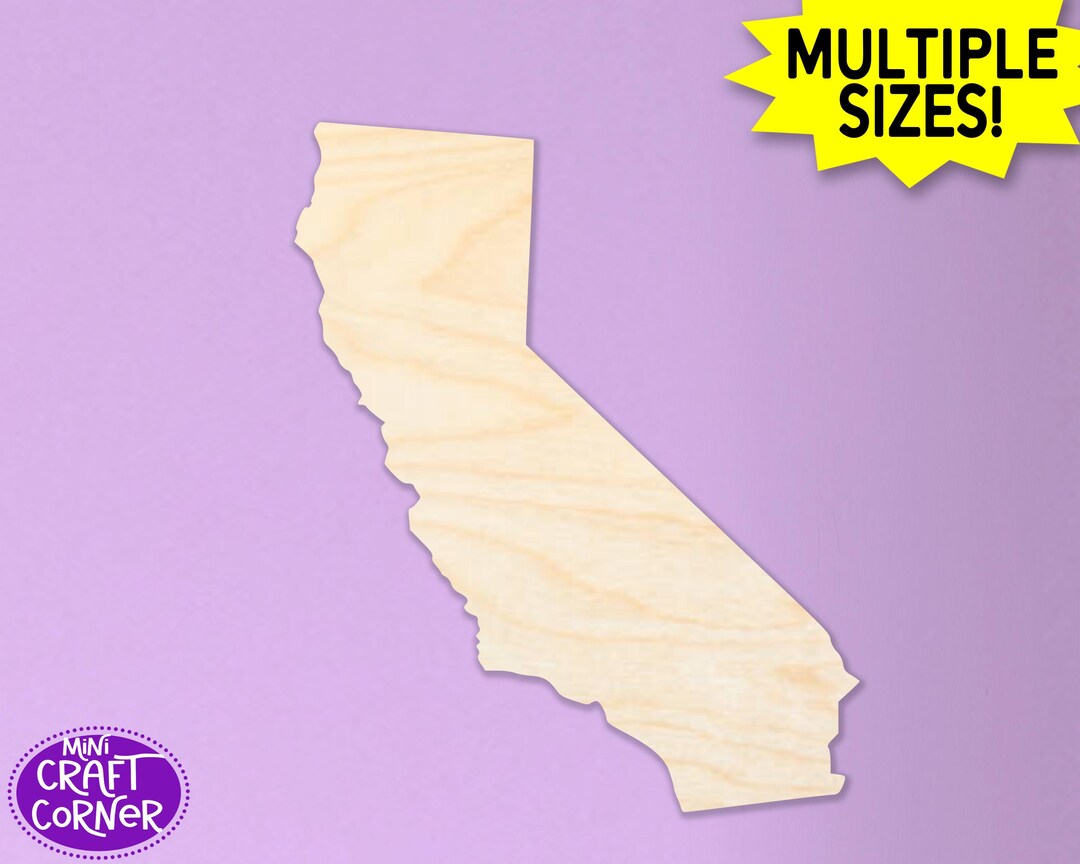 California State Shape Wooden Cutout / California Cutout / Wooden ...