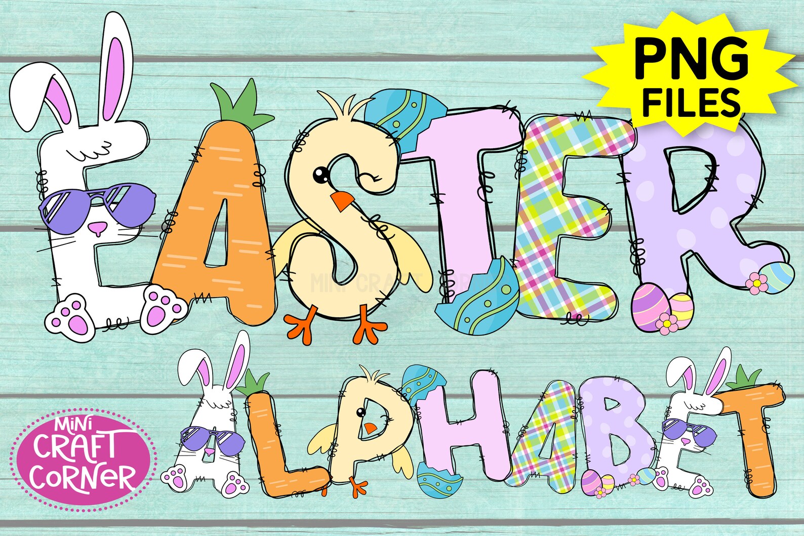 DIGITAL Easter Alphabet / Easter Letters / Easter Font / - Etsy
