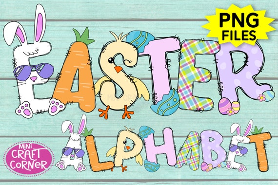DIGITAL Easter Alphabet / Easter Letters / Easter Font / - Etsy