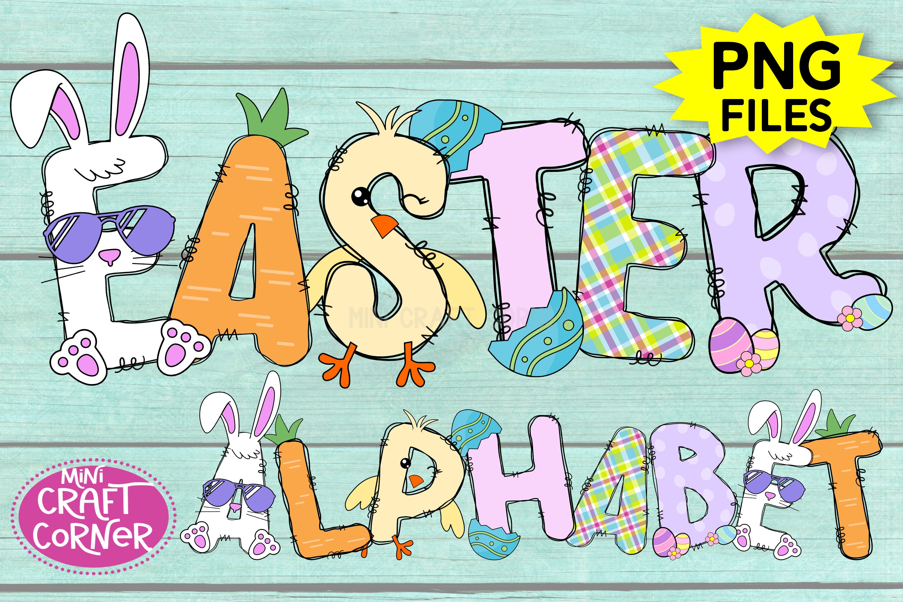 DIGITAL Easter Alphabet / Easter Letters / Easter Font / - Etsy