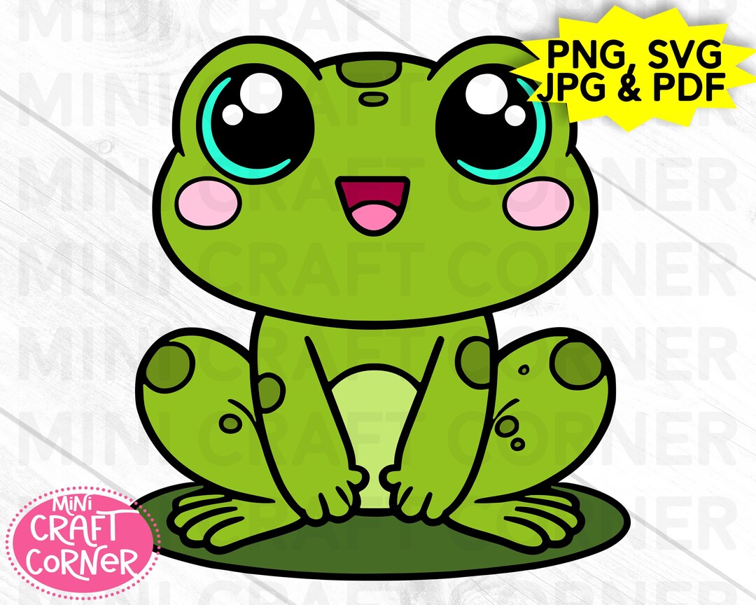 DIGITAL Frog Clipart / Frog Sitting / Cute Frog Clipart / Baby Frog ...