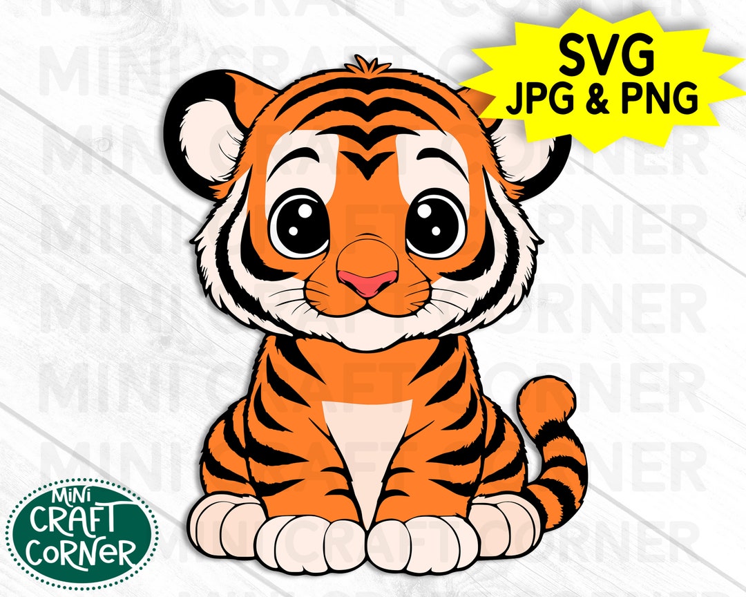 DIGITAL Tiger Clipart / Tiger Sitting / Cute Tiger Clipart / Baby Tiger ...