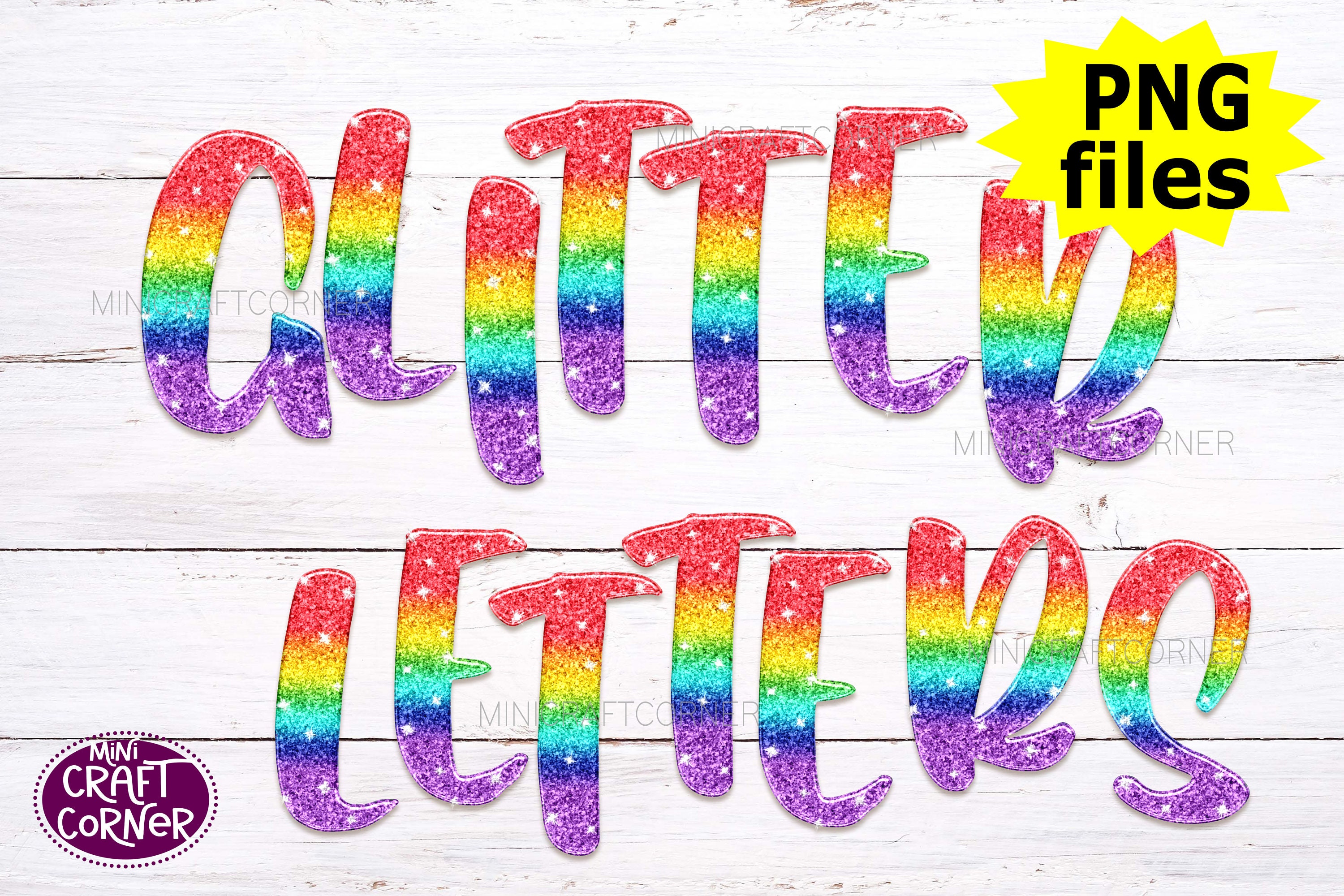 DIGITAL Rainbow Glitter Letters / Rainbow Letters PNG / Letters PNG ...