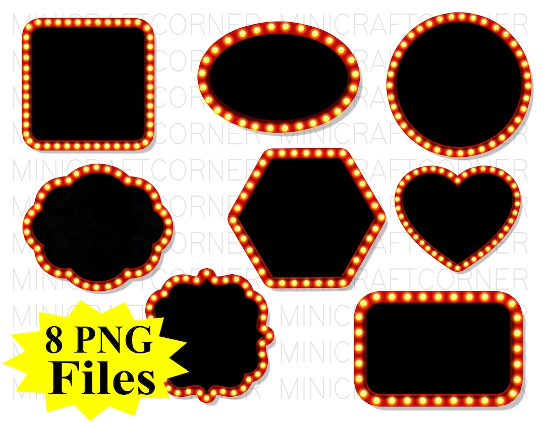 DIGITAL Marquee Shapes / Marquee Sign PNG / Frame PNG / Sublimation ...