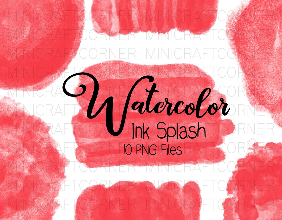 DIGITAL Red Watercolor Shapes / Watercolor Shapes / Watercolor Brush ...