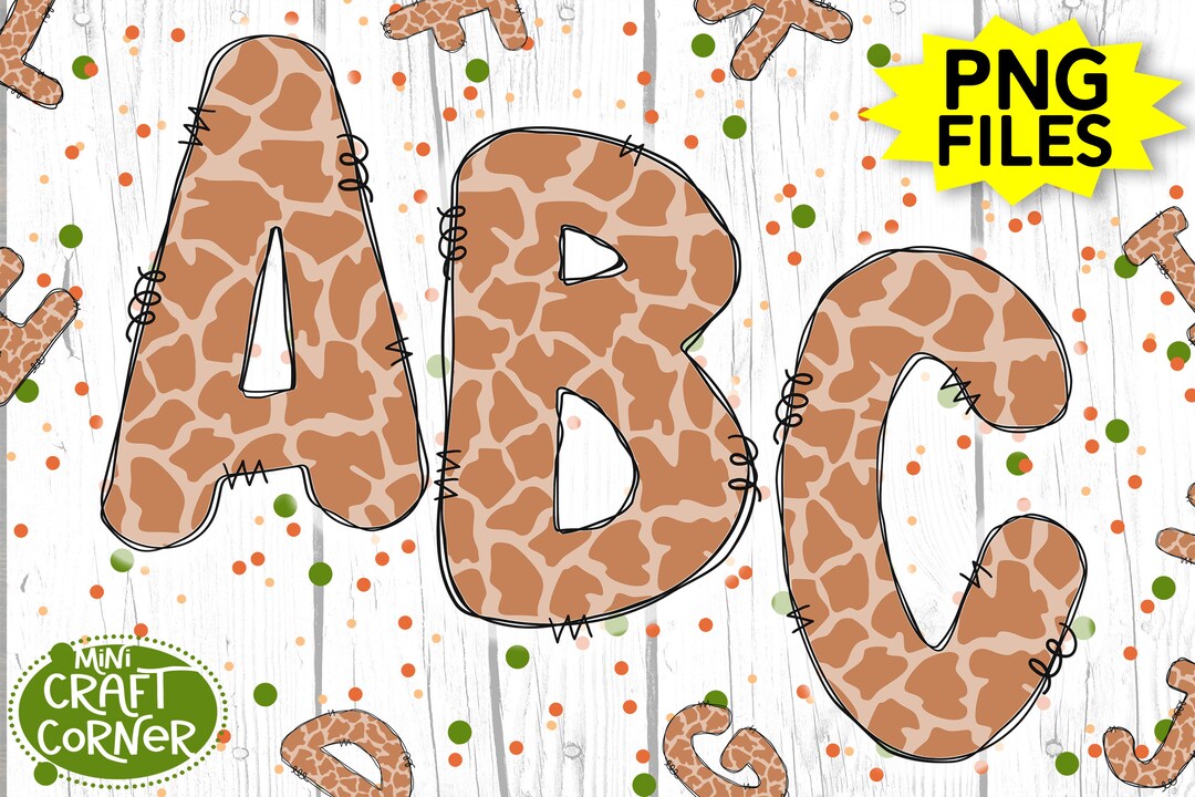 DIGITAL Giraffe Letters / Giraffe Letters PNG / Letters PNG / - Etsy