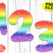 DIGITAL Rainbow Glitter Numbers / Rainbow Numbers PNG / Numbers PNG ...
