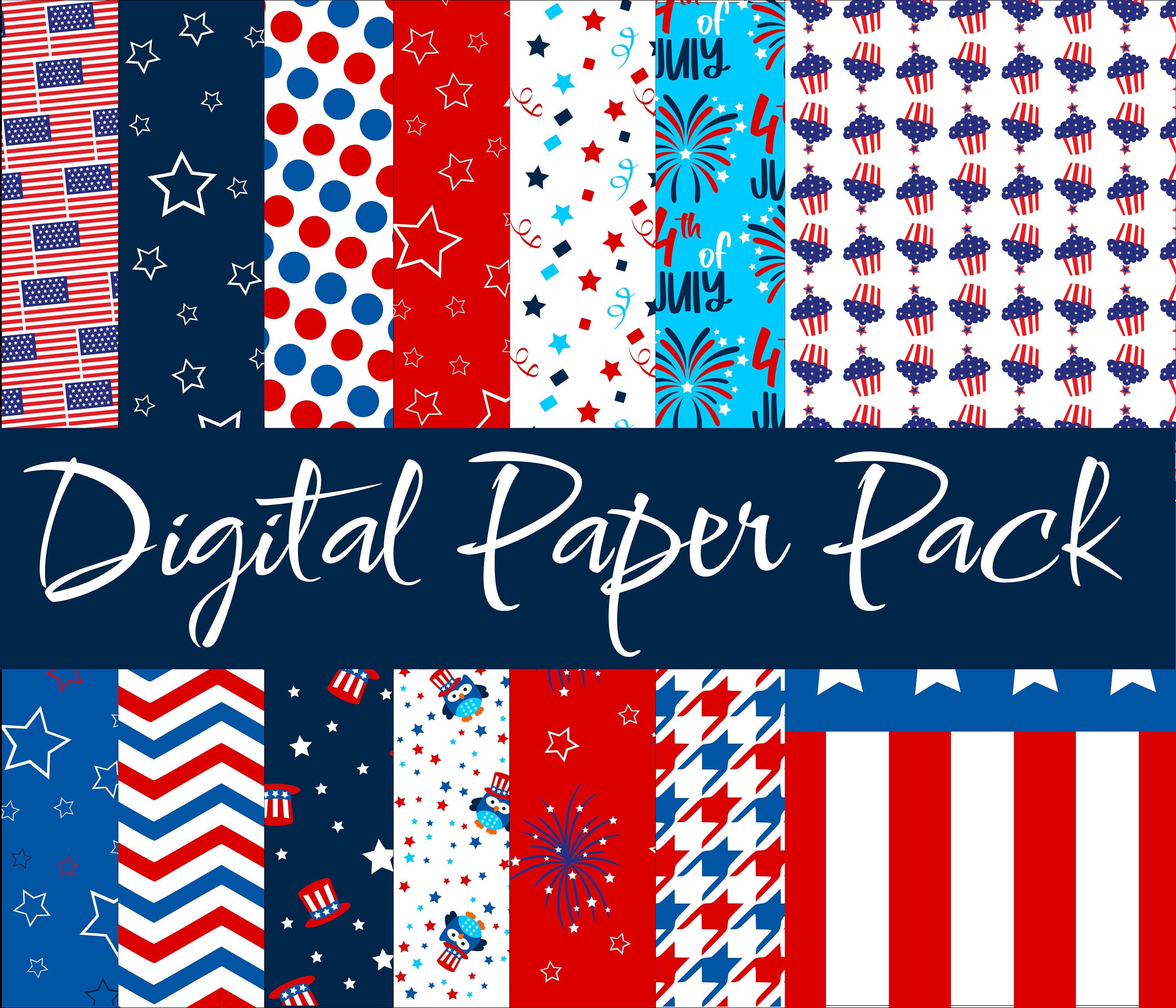 Fourth of July Digital Paper Pack / Digital Paper / Fourth of July ...