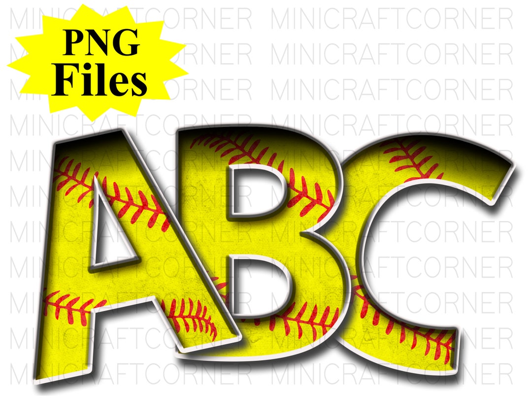 DIGITAL Softball 3D Letters Letters / Marquee Letter PNG / Letters PNG ...