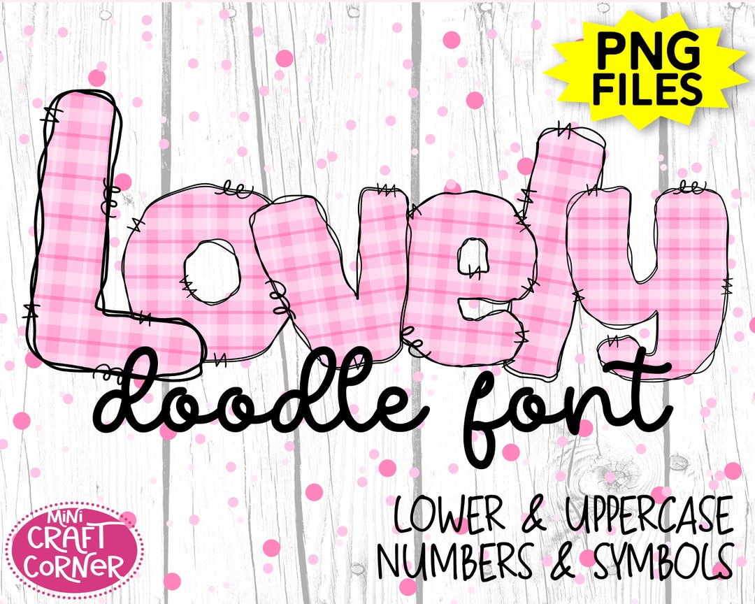 DIGITAL Pink Doodle Letters / Valentine's Letter PNG / Sublimation ...