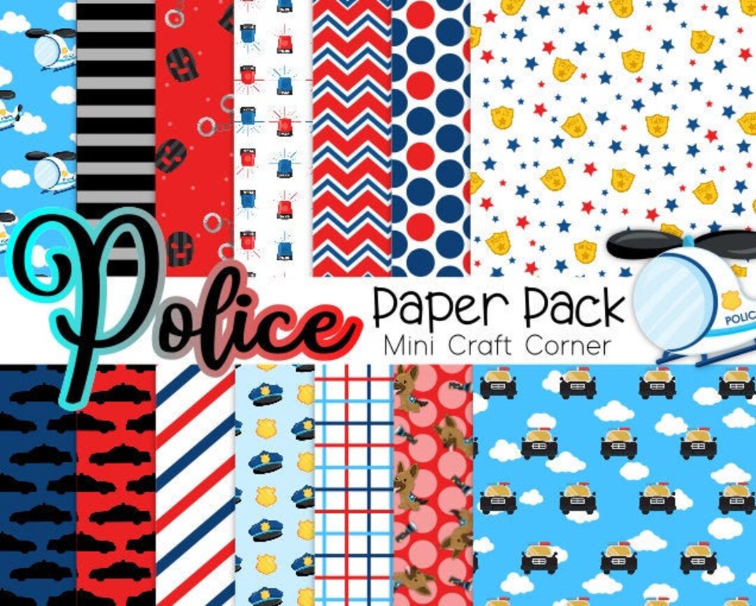 Police Digital Paper / Digital Paper / Police Officer Party / Police ...