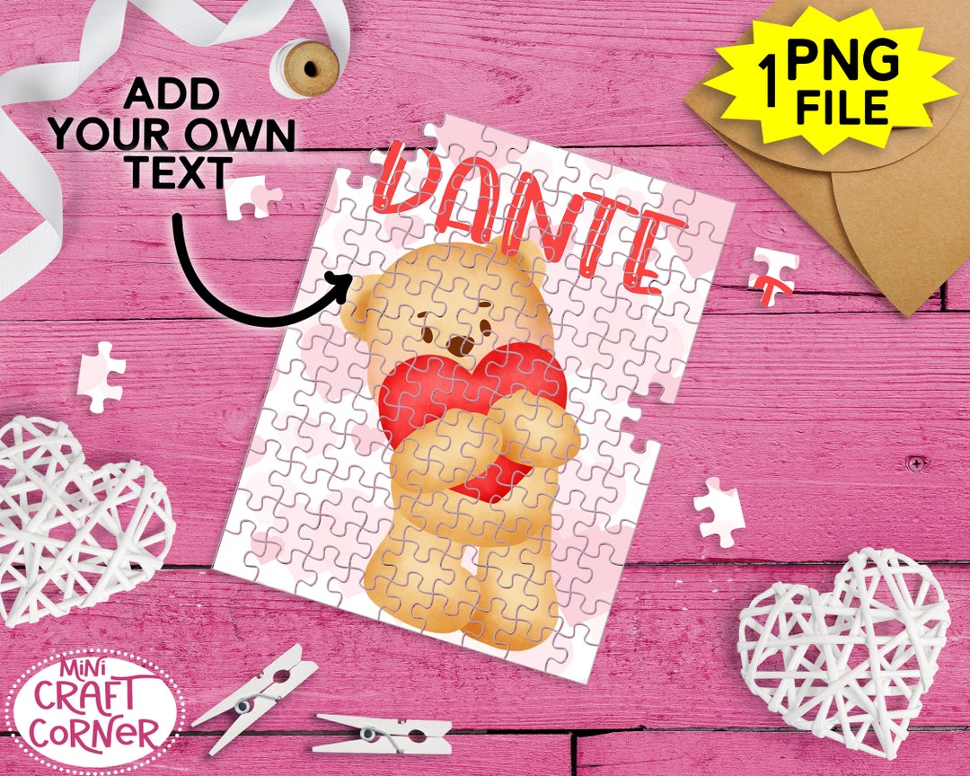 DIGITAL Sublimation Valentines Puzzle Design / Sublimation Puzzle PNG ...