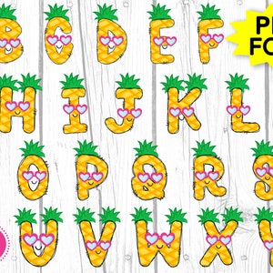 DIGITAL Pineapple Letters / Pineapple Letters PNG / Sublimation ...