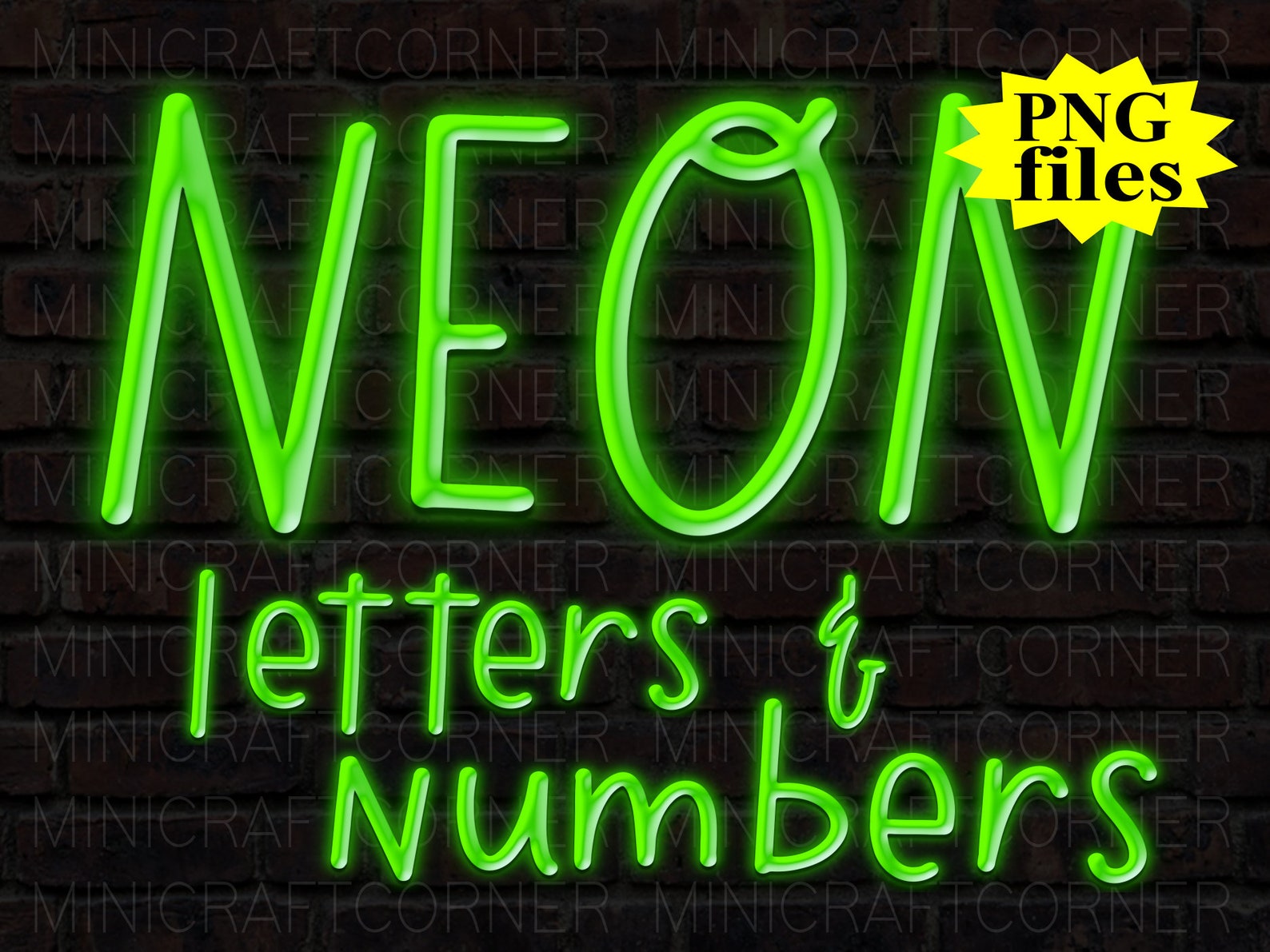 DIGITAL Green Neon Letters / Neon Letters PNG / PNG Letters / - Etsy