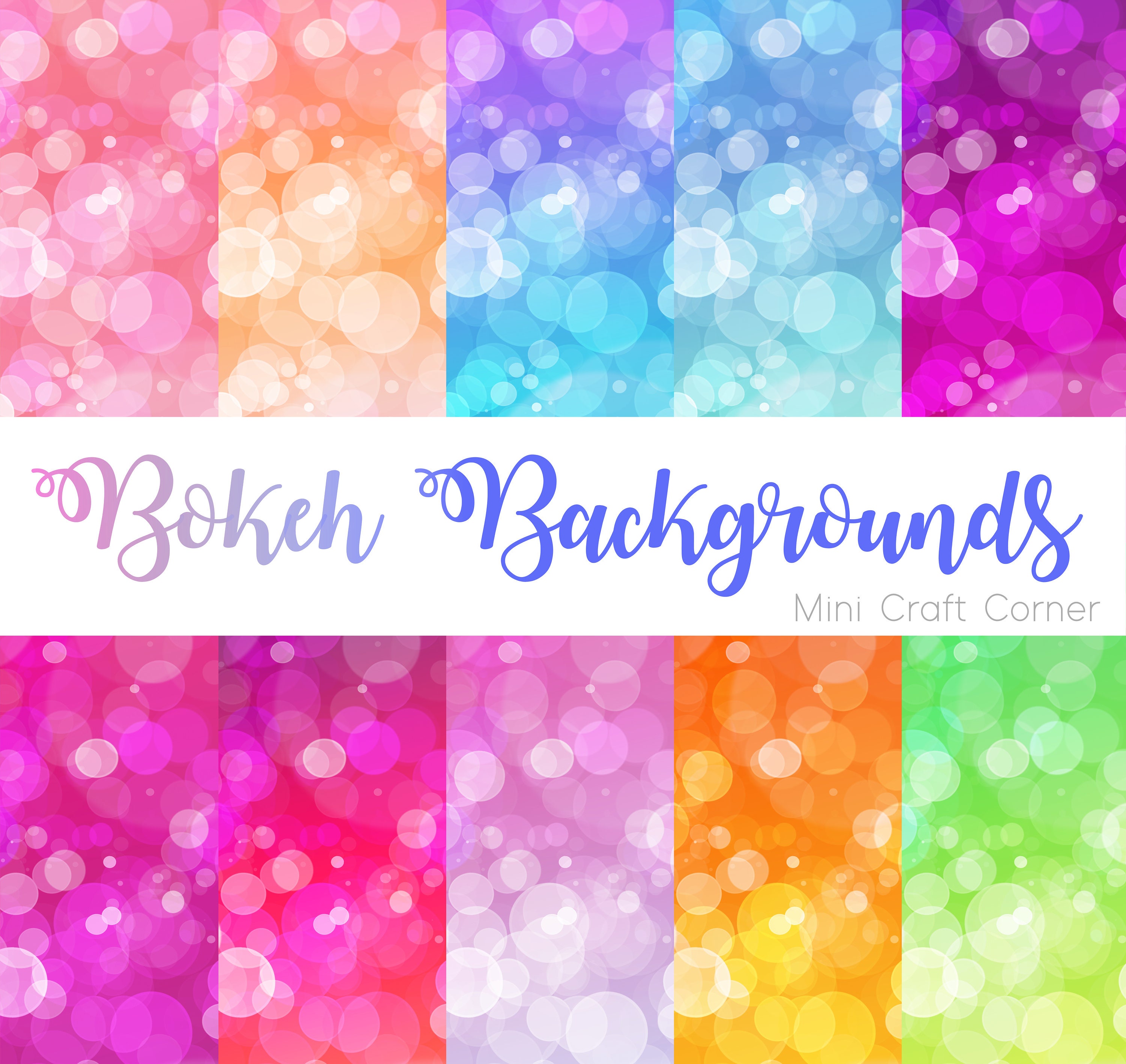 DIGITAL Bokeh Paper / Bokeh Digital Paper / Colorful Bokeh / | Etsy