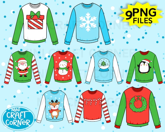 Ugly Christmas Sweater Party Clip Art