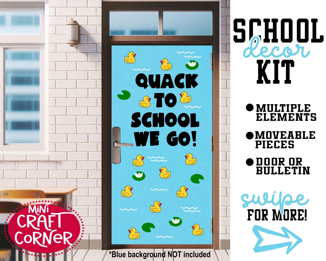 Quack to School Duck Door Decor Kit | Precut Teacher Back to School ...