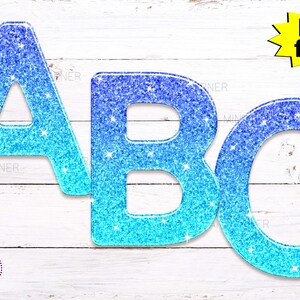 DIGITAL Blue Glitter Letters / Blue Letters PNG / Letters PNG ...