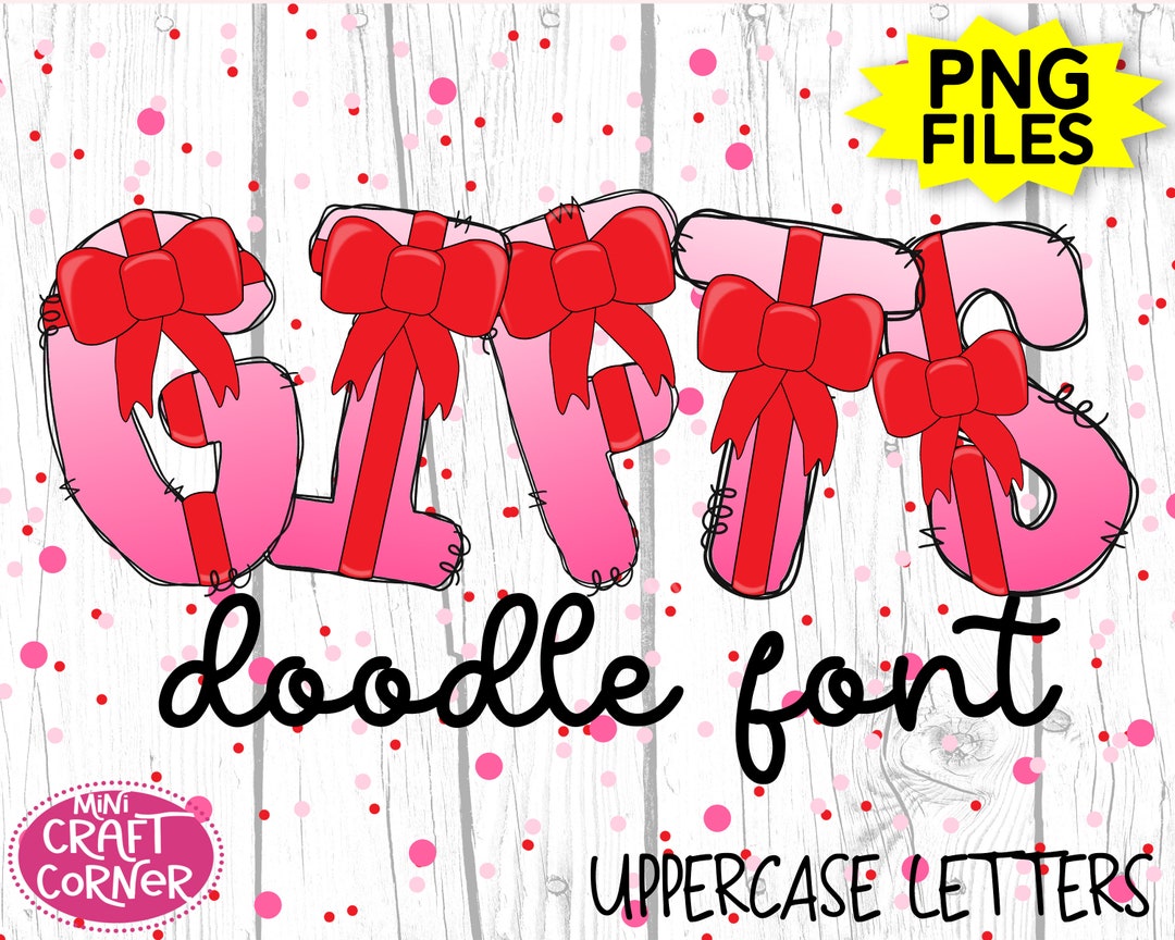 DIGITAL Pink Doodle Letters / Valentine's Letter PNG /sublimation ...