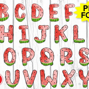 DIGITAL Watermelon Letters / Watermelon Letters PNG / Sublimation ...