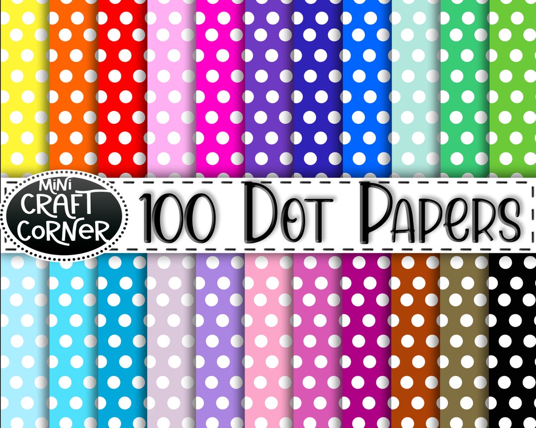 DIGITAL 100 Polka Dot Papers / Dot Digital Paper / Colorful - Etsy UK