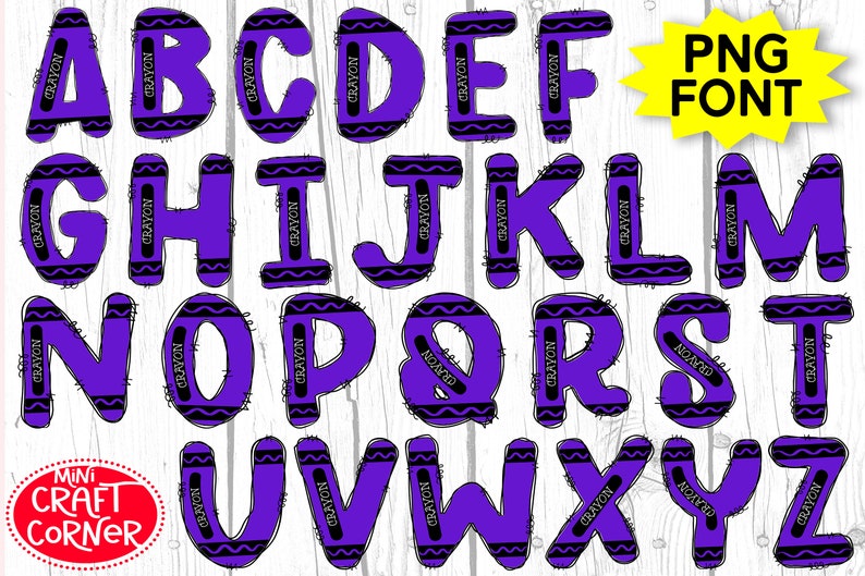 DIGITAL Crayon Alphabet / Crayon Letters / Crayon Font / - Etsy