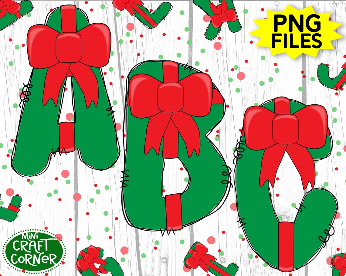 DIGITAL Christmas Alphabet / Christmas Letters / Christmas Font ...