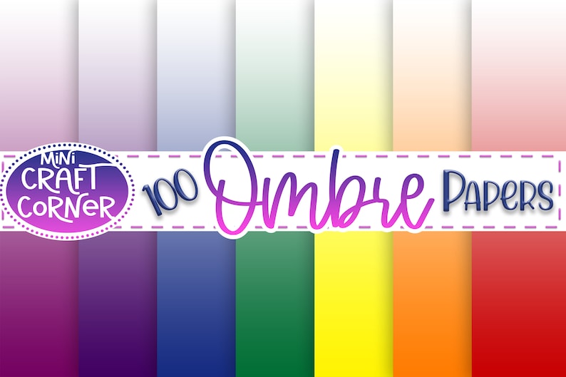 Ombre Digital Paper Pack / Digital Paper / Ombre Paper / | Etsy