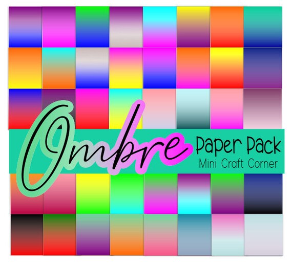 Ombre Digital Paper Pack / Digital Paper / Ombre Paper / | Etsy