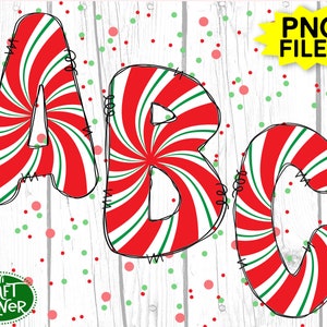 DIGITAL Christmas Alphabet / Christmas Letters / Christmas Font ...