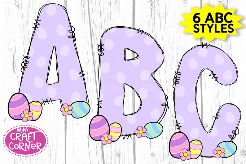 DIGITAL Easter Alphabet / Easter Letters / Easter Font / - Etsy