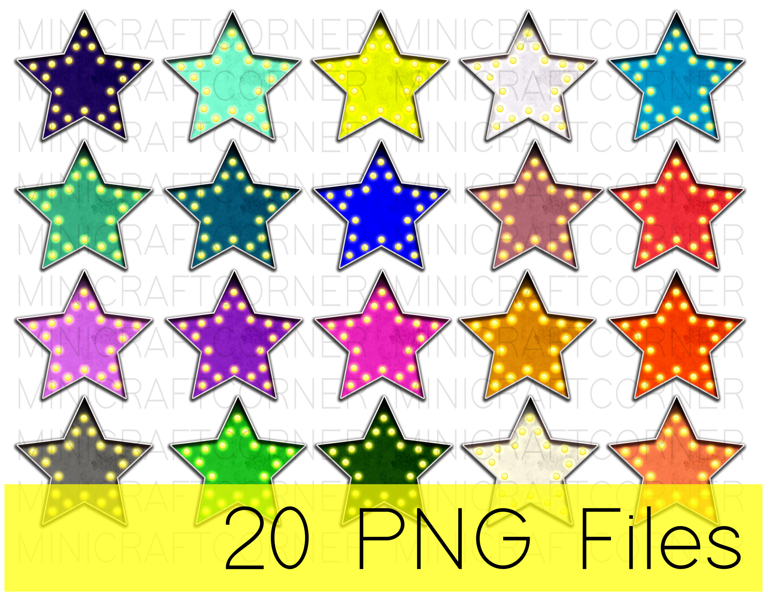 DIGITAL Marquee Stars / Marquee Shape Clipart / Marquee Sign ...