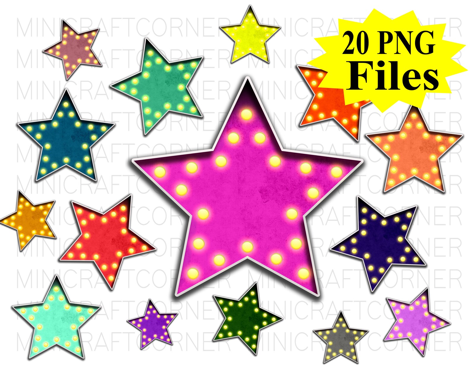 DIGITAL Marquee Stars / Marquee Shape Clipart / Marquee Sign / - Etsy