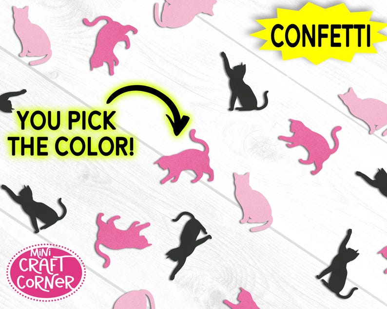 Cat Confetti / Cat Birthday / Kitten Confetti / Cat Theme Party / Cat ...