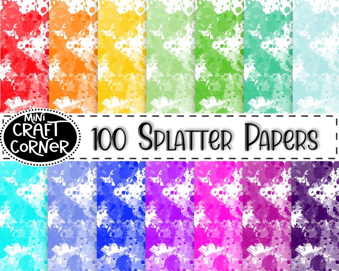 DIGITAL 100 Paint Splotch Papers / Paint Digital Paper / Colorful Paint ...