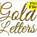 DIGITAL Gold Letters / Fancy Font PNG / PNG Letters / Png Font / Fancy ...
