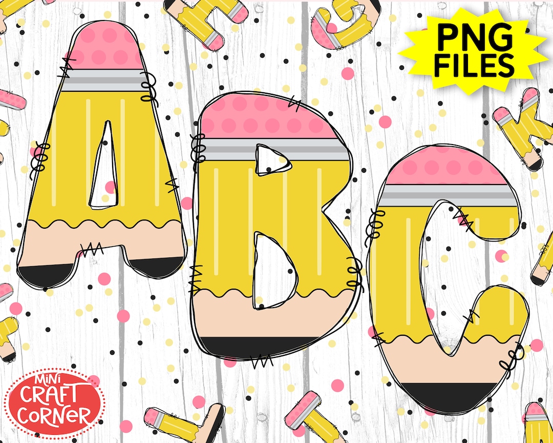 DIGITAL Pencil Letters / Doodle Pencil Letters / Doodle Font / Doodle ...