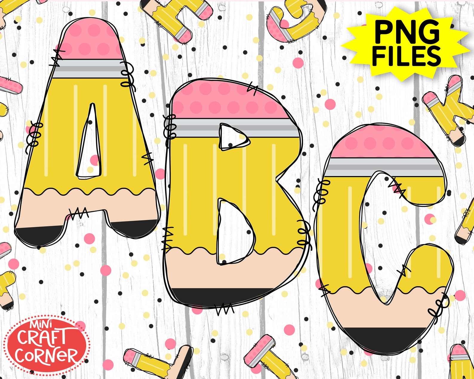 DIGITAL Pencil Letters / Doodle Pencil Letters / Doodle Font / Doodle ...