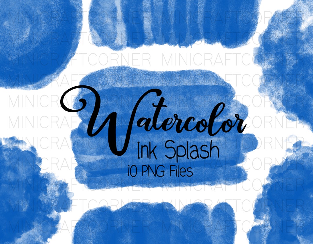 DIGITAL Blue Watercolor Shapes / Watercolor Shapes / Watercolor Brush ...