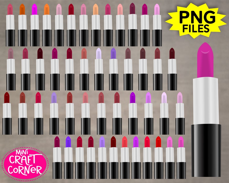 DIGITAL Lipstick Clipart / Makeup Clipart / Lipstick PNG / Make up ...