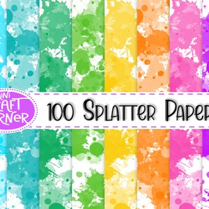 DIGITAL 100 Paint Splotch Papers / Paint Digital Paper / Colorful Paint ...