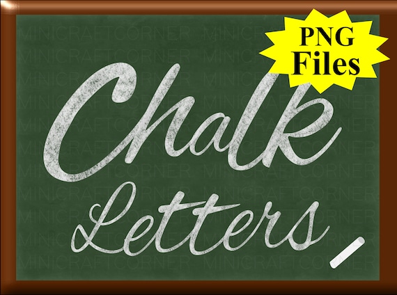 DIGITAL Chalkboard Letters / Chalk Font PNG / PNG Letters / - Etsy