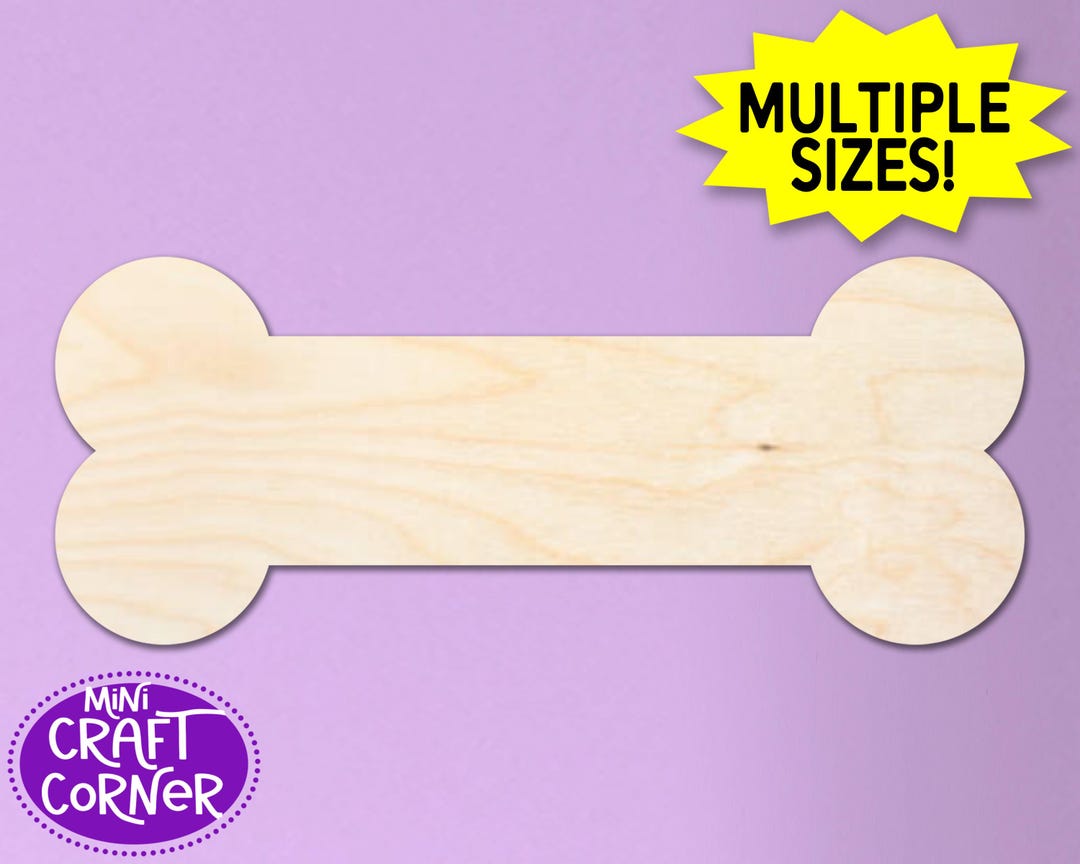 Wooden Dog Bone Cutout – Unfinished Wood Shape for Crafts, Pet Signs ...