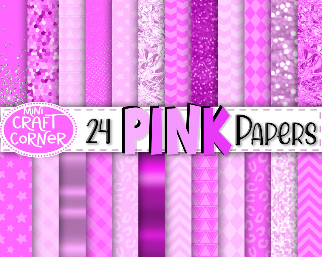 Pink Digital Paper / Digital Paper Pink / Pink Glitter Paper / Glitter ...