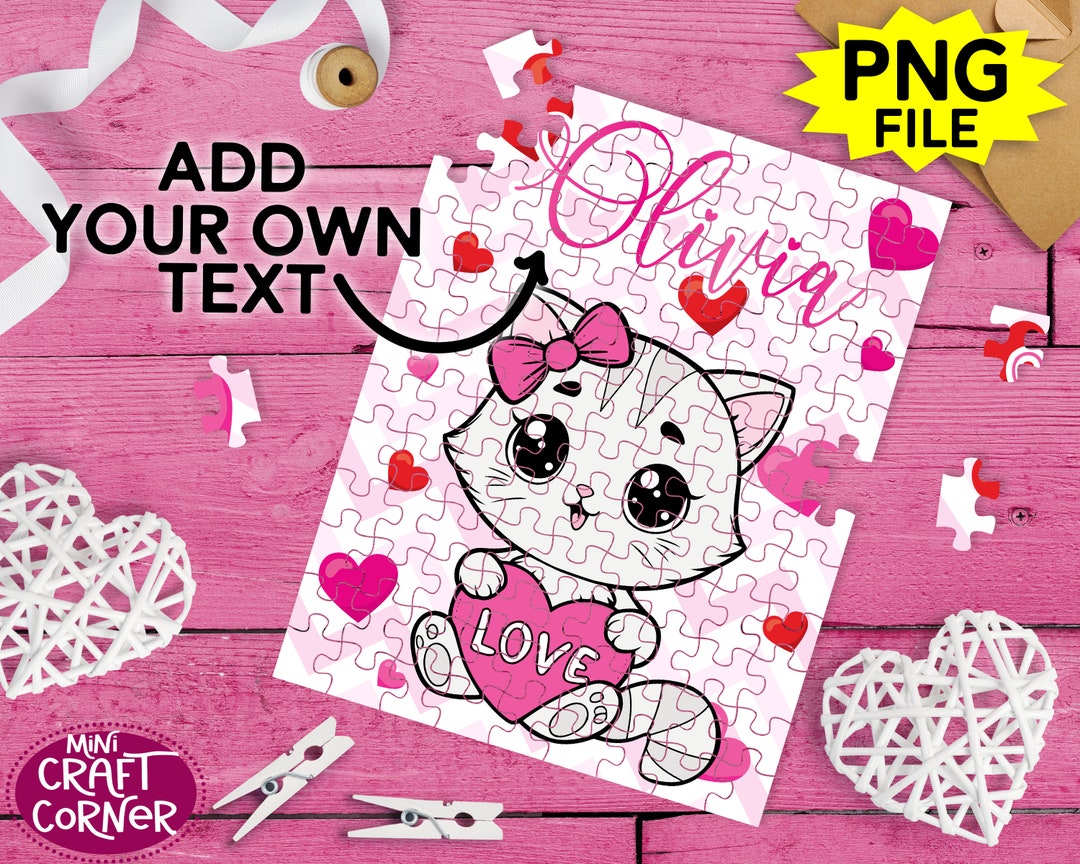 DIGITAL Sublimation Valentines Puzzle Design / Sublimation Puzzle PNG ...